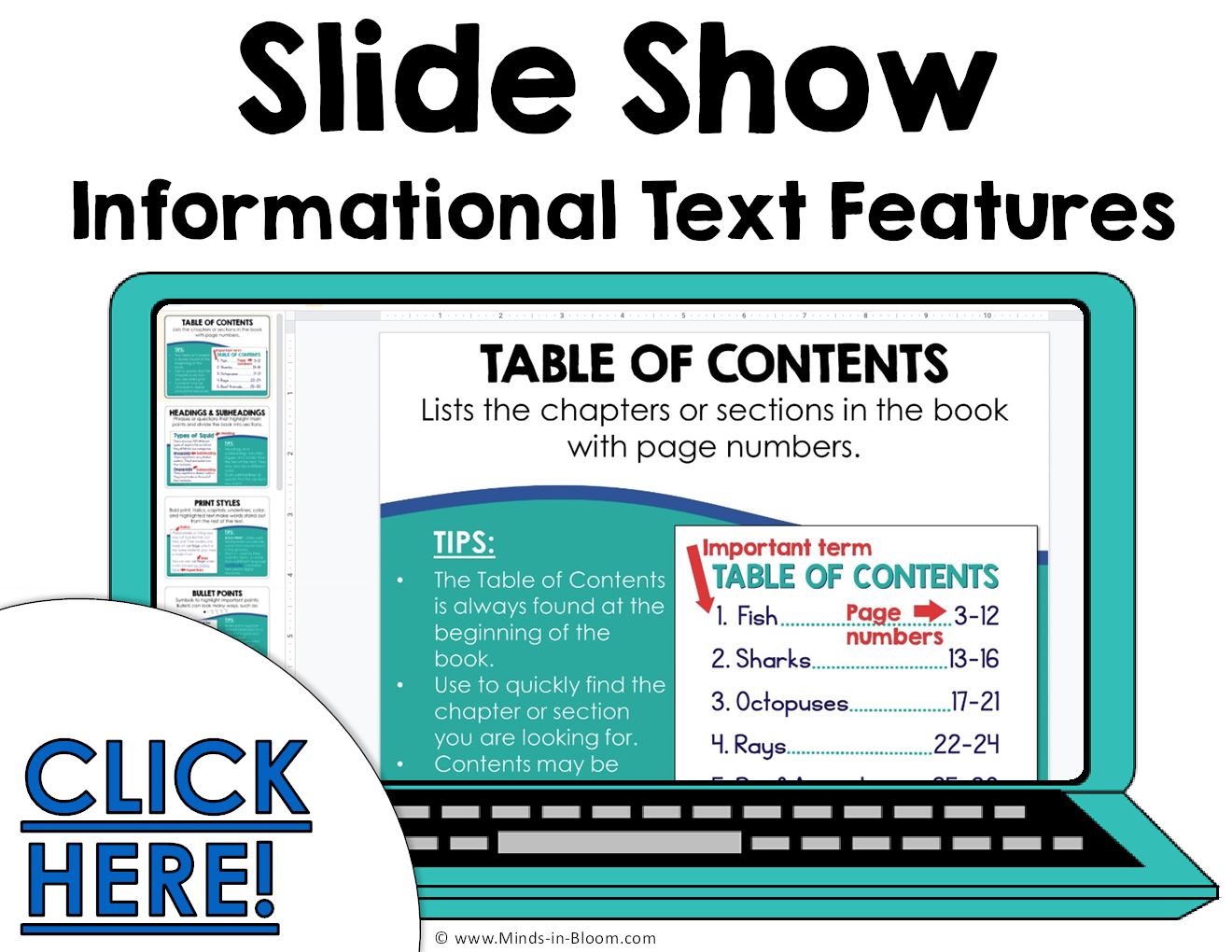 Google Slides - Nonfiction (Informational) Text Features Posters ...