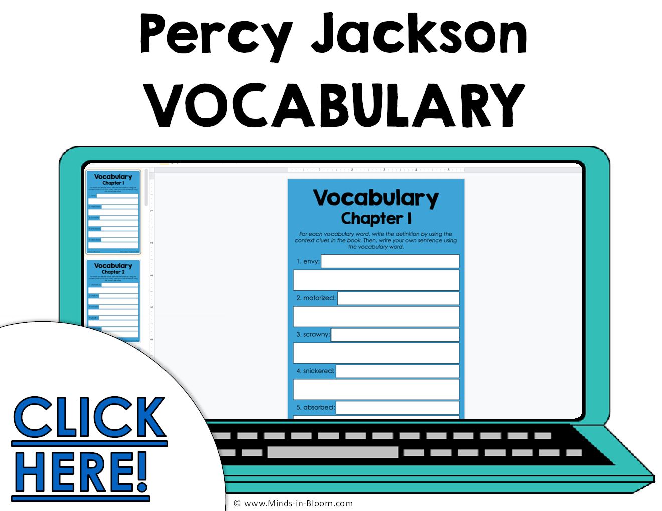 Google Slides - Percy Jackson Novel Study - Vocabulary - Minds in Bloom ...