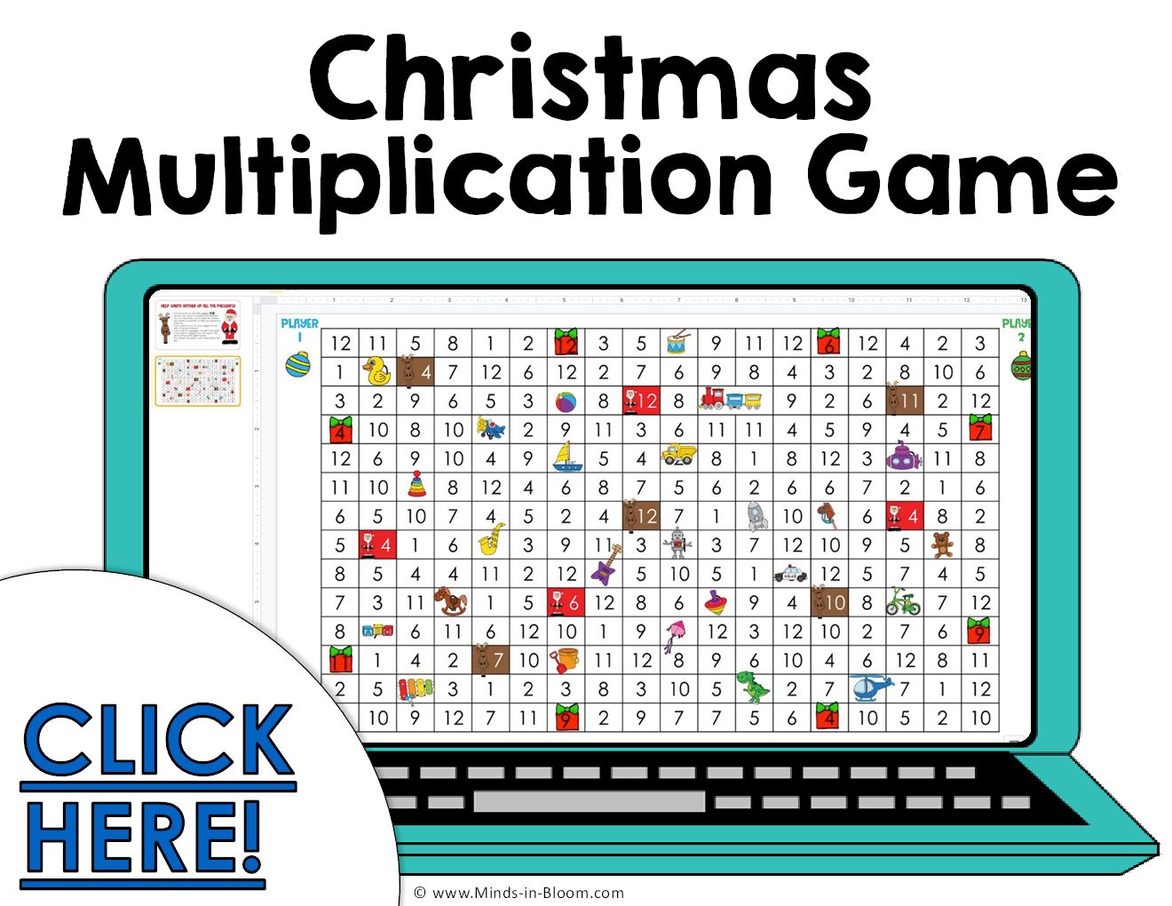 Google Slides - Christmas themed Multiplication Board Games - Minds in ...