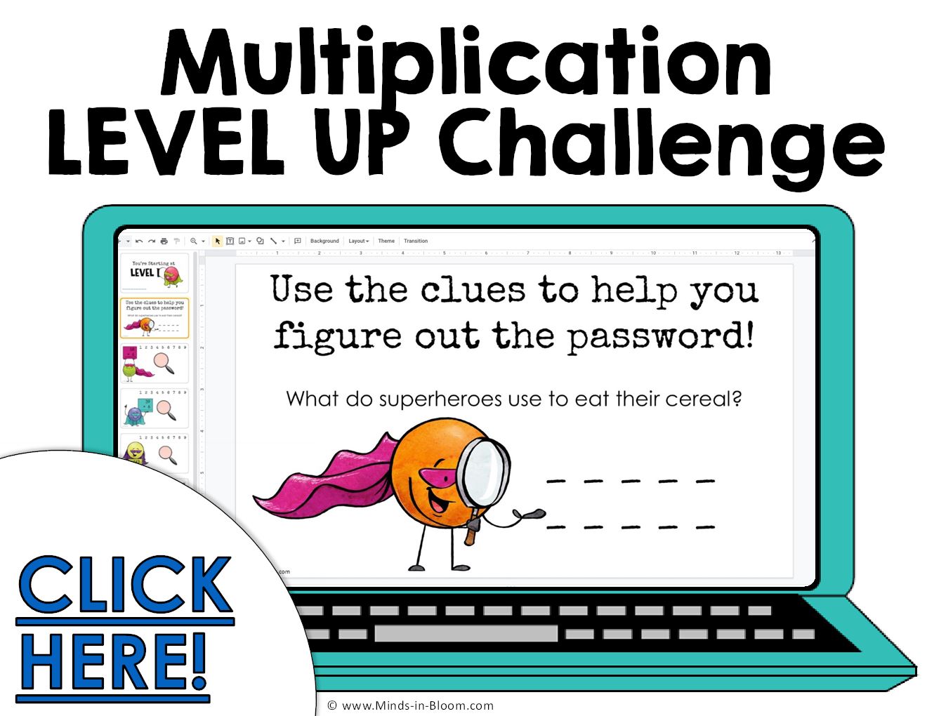 Google Slides - Multiplication Level Up - Use clues and ciphers ...