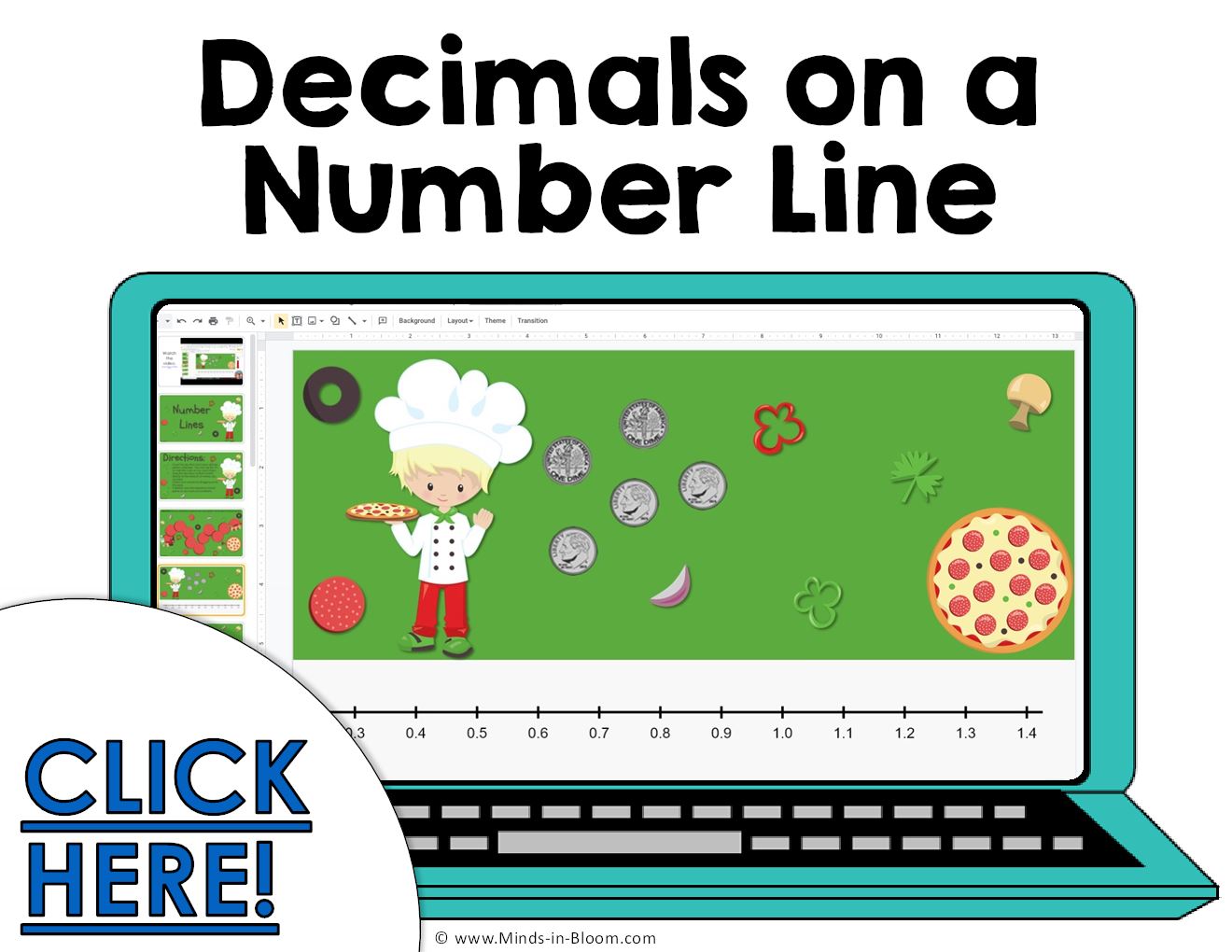 Google Slides- Decimals on a Number Line - Minds in Bloom Unlimited