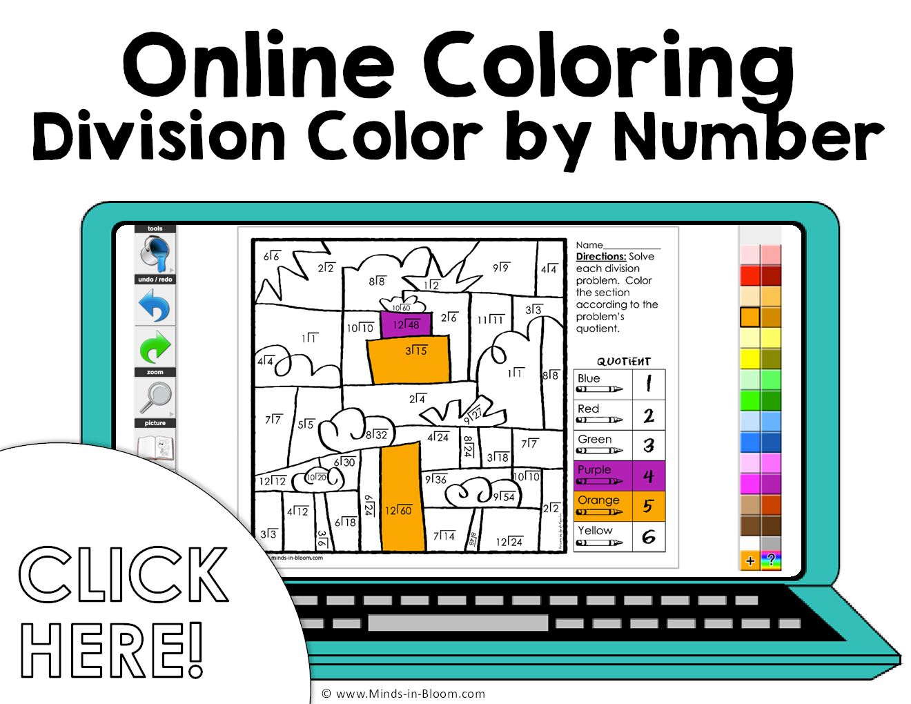 Digital Coloring - Christmas Division Color by Number - Color online ...