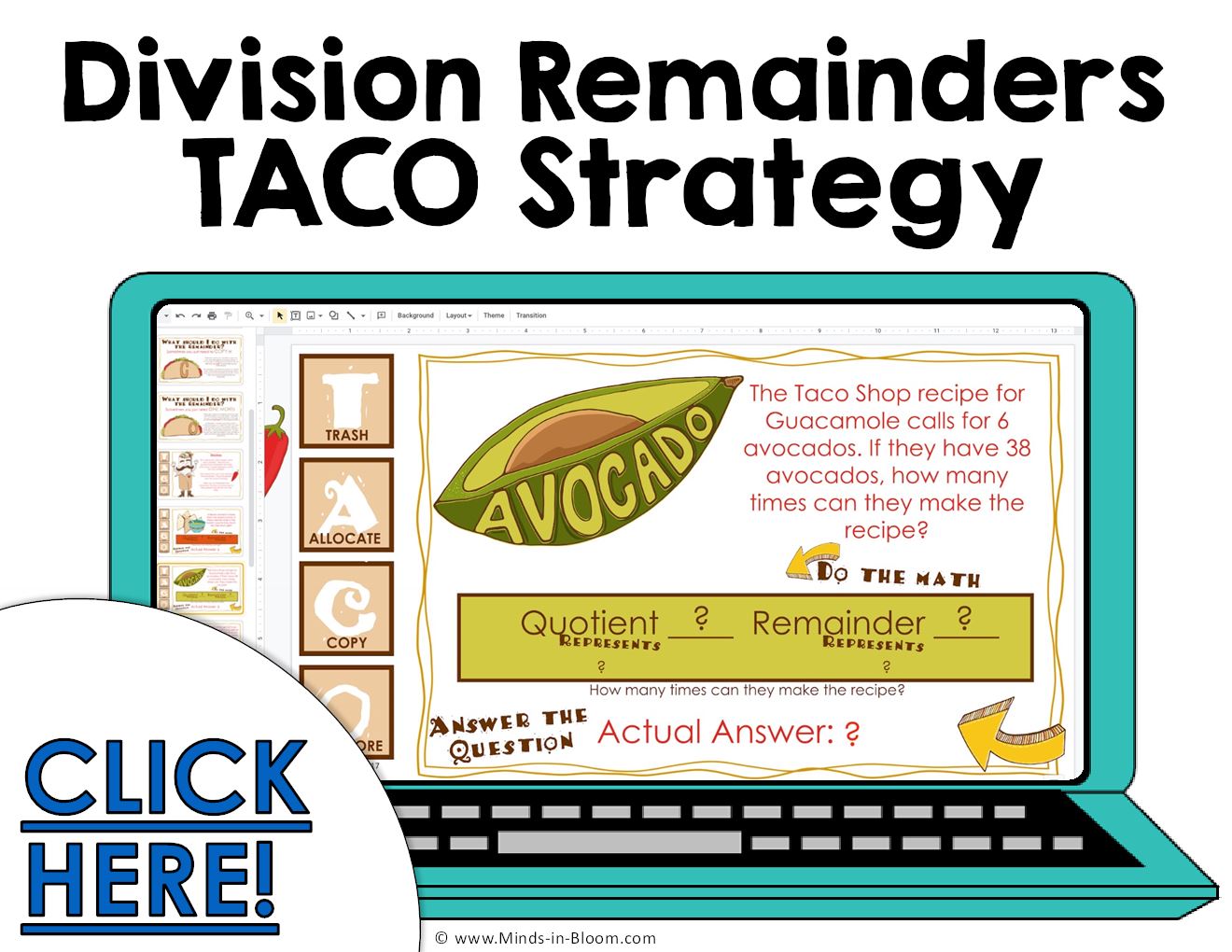 Google Slides Activity - Interpreting Remainders - TACO Strategy ...