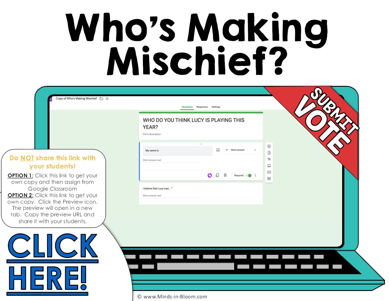 Who's Making Mischief? Reader's Theater Mystery - Google Forms - Make ...
