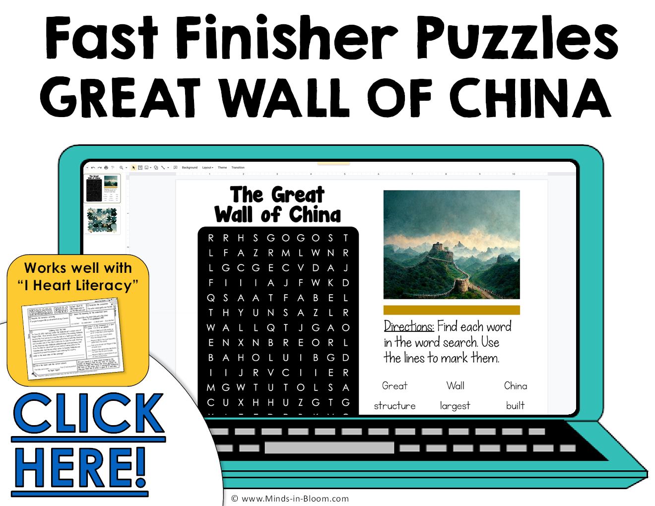 Google Slides - I Love Literacy Fast Finishers Puzzles - THE GREAT WAL ...