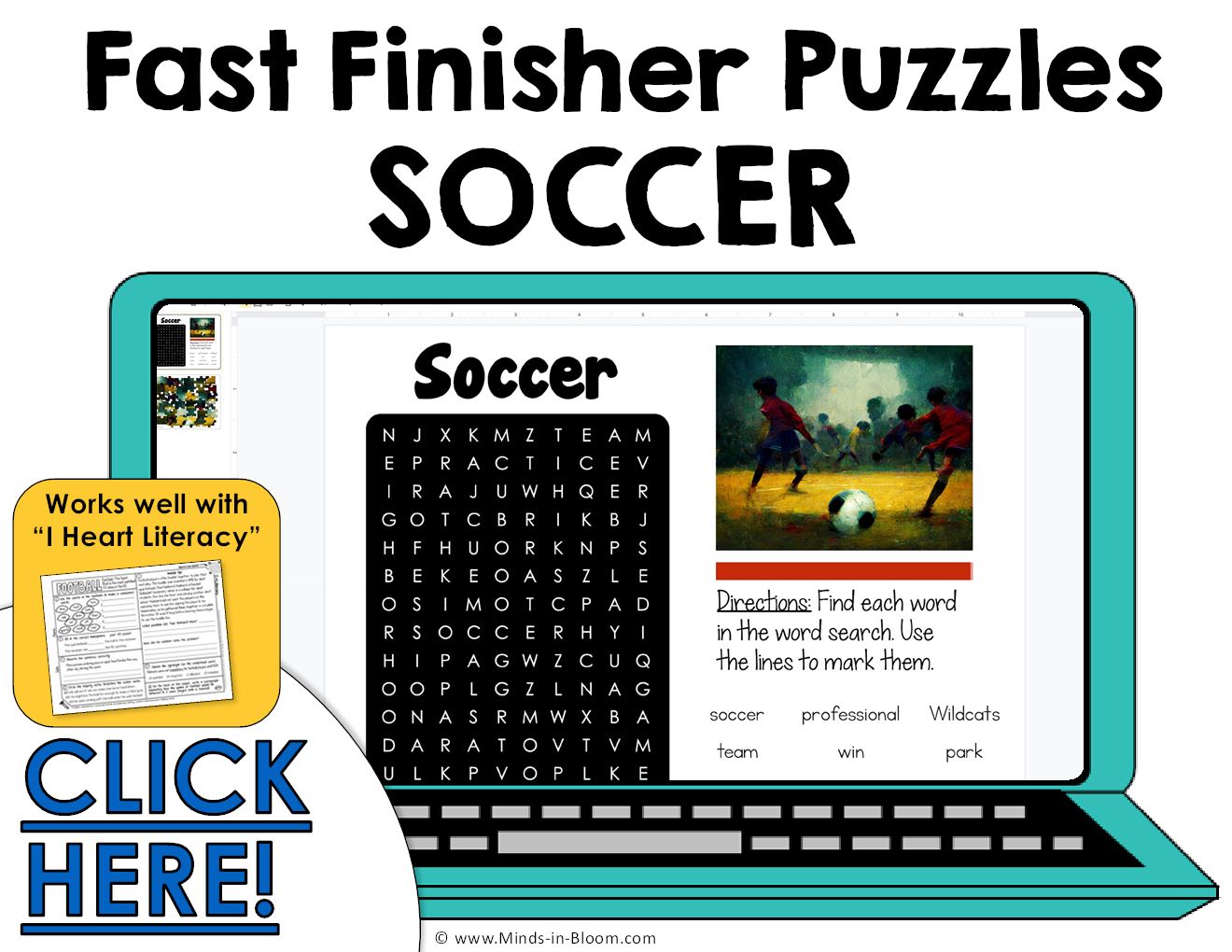 Google Slides - I Love Literacy Fast Finishers Puzzles - SOCCER - Minds ...