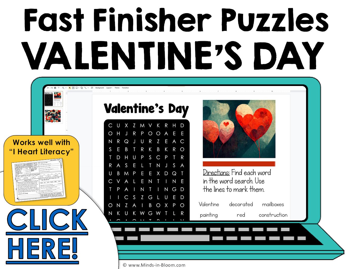 Google Slides - I Love Literacy Fast Finishers Puzzles - VALENTINE'S ...