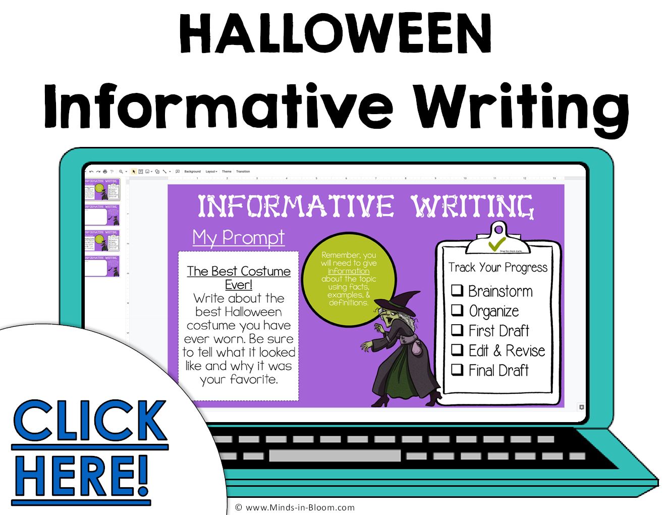 Halloween Writing Prompts for Grades 3-5 | Digital Google Apps