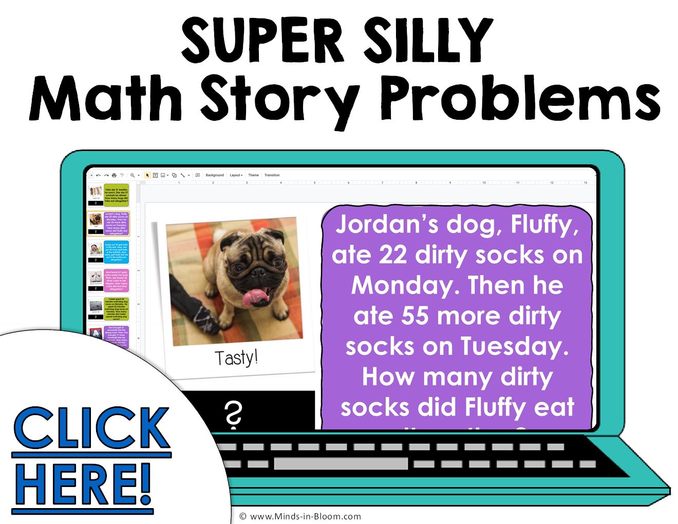 Google Slides - Super Silly Math Story Problems - NO REGROUPING ...