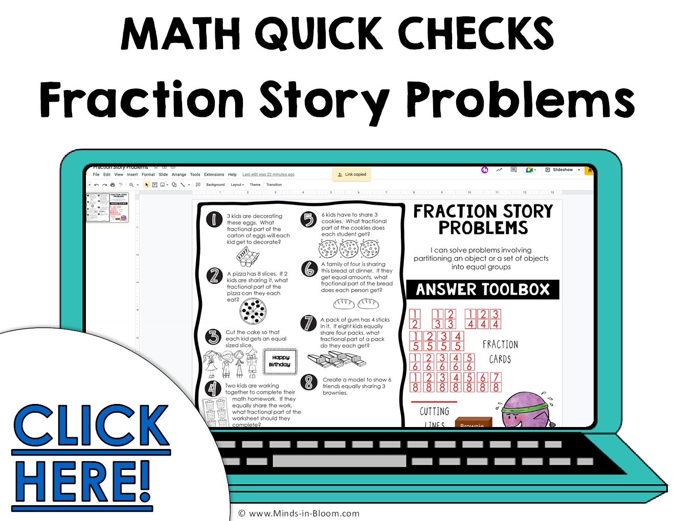 Google Slides - Math Quick Checks (Great for 3rd graders) - Fraction ...