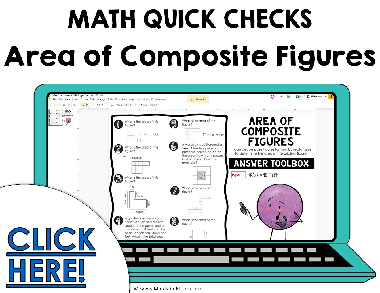 Google Slides - Math Quick Checks (Great for 3rd graders) - Area of ...