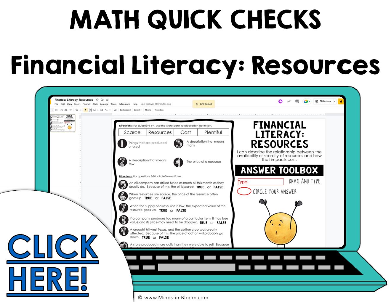 Google Slides - Math Quick Checks (Great for 3rd graders) - Financial ...