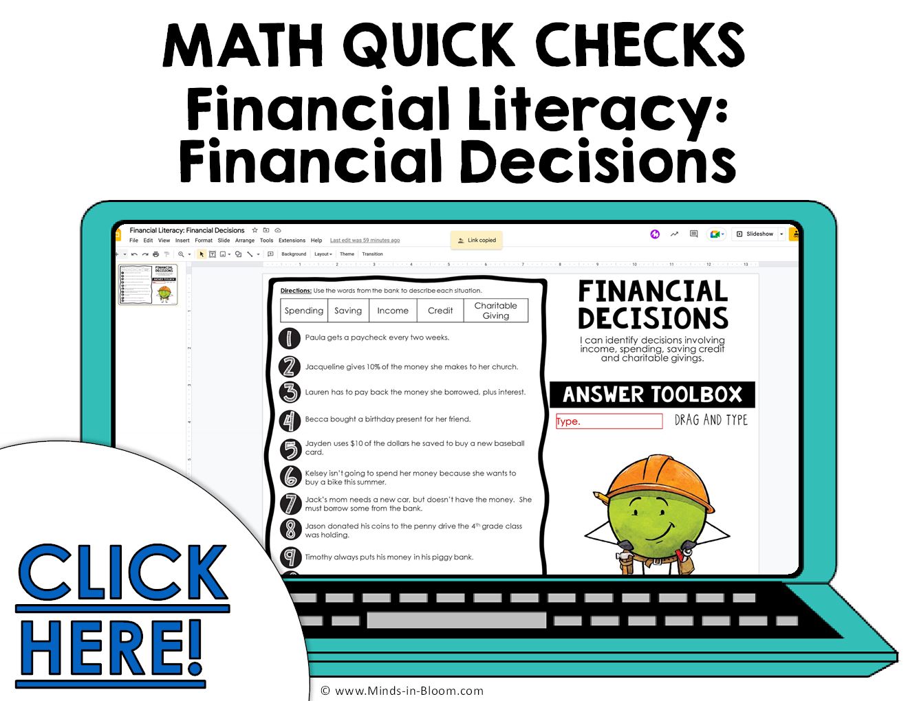 Google Slides - Math Quick Checks (Great for 3rd graders) - Financial ...