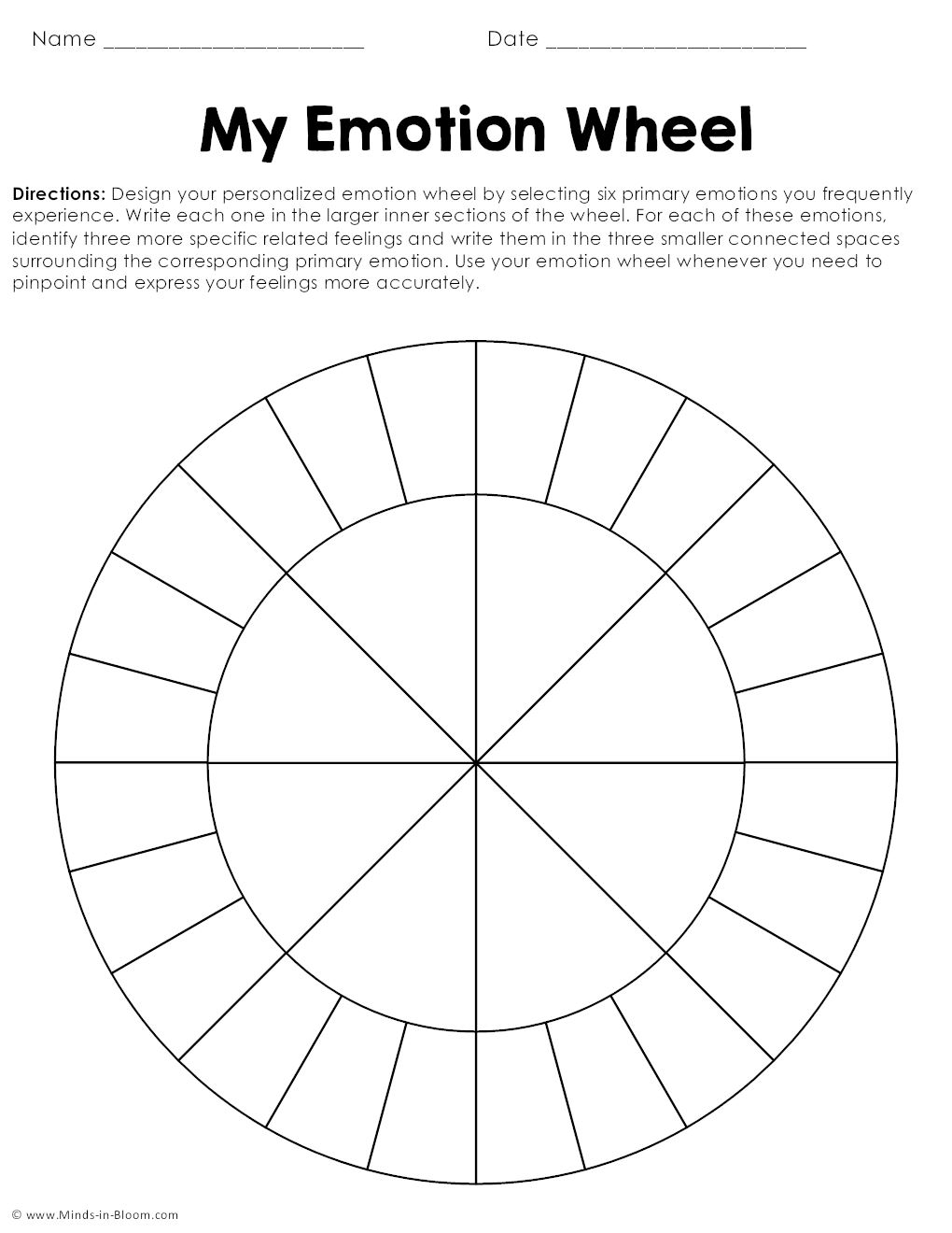 Social and Emotional Learning SEL - My Emotion Wheel - DIY - Minds in ...