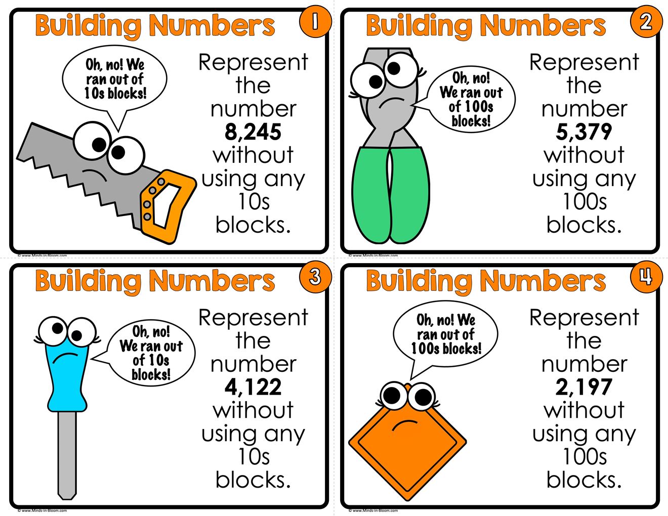 Building Numbers with Flexibility - Place Value Task Cards - Minds in ...