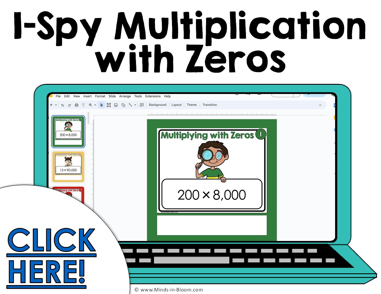 Multiplication with Zeros - "I Spy" Method - Google Slides - Minds in ...