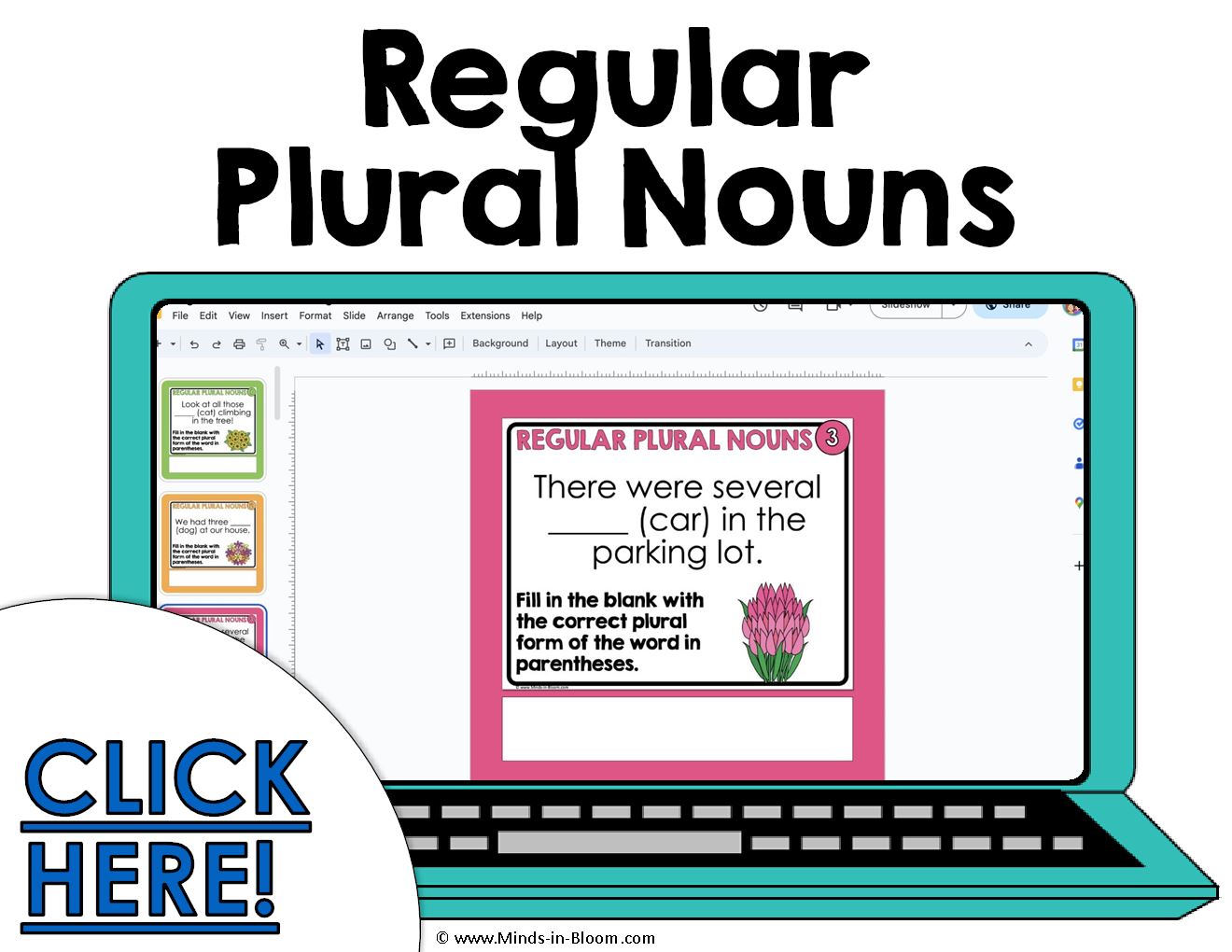 Regular Plural Nouns Google Slides - Minds in Bloom Unlimited