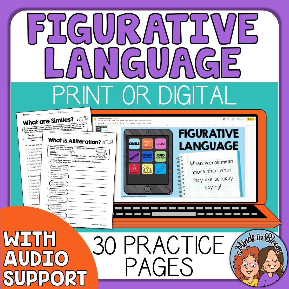 Figurative Language Worksheets and Google Slides - Idiom, Simile ...