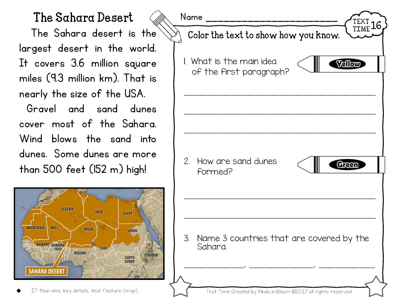 Reading Comprehension Passage: - nonfiction - The Sahara Desert - Minds ...