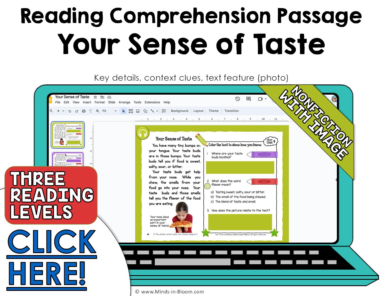 DIGITAL Reading Comprehension Passage: - nonfiction - Your Sense of ...