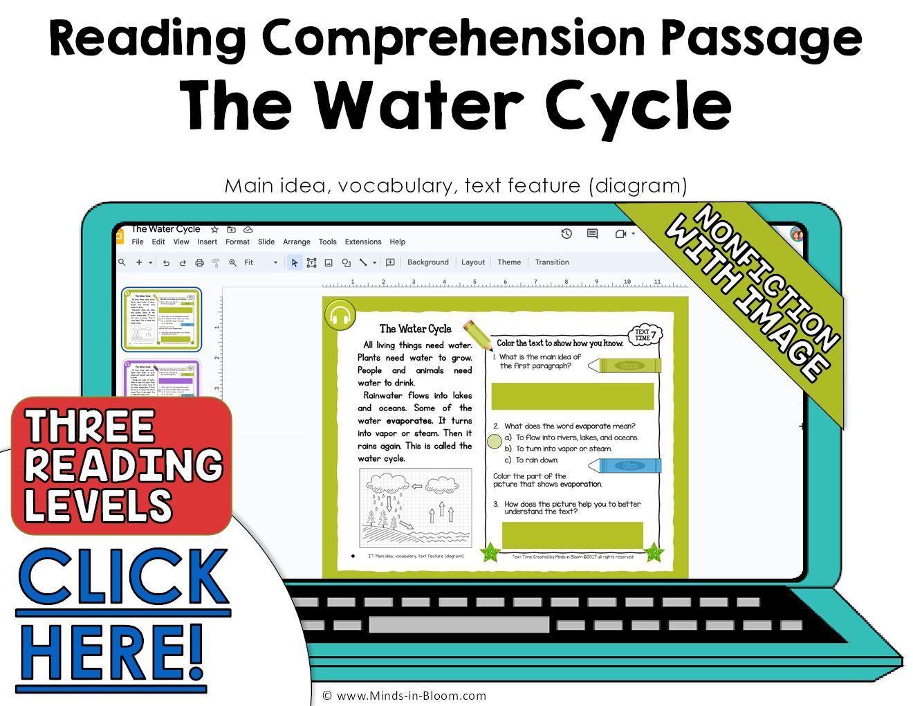 DIGITAL Reading Comprehension Passage: - nonfiction - The Water Cycle ...