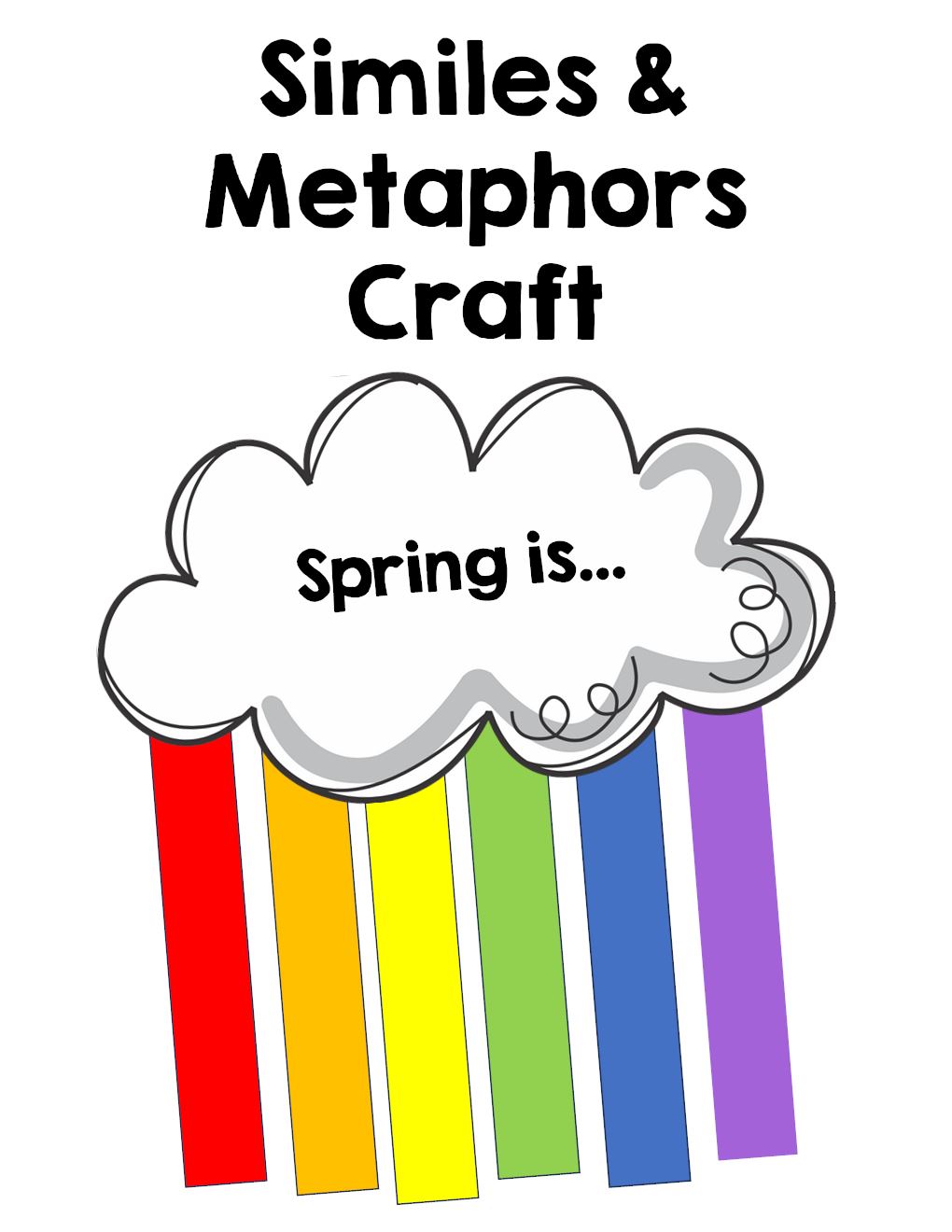 Spring Rainbow Metaphors Craft | Language & Writing Printable Worksheet