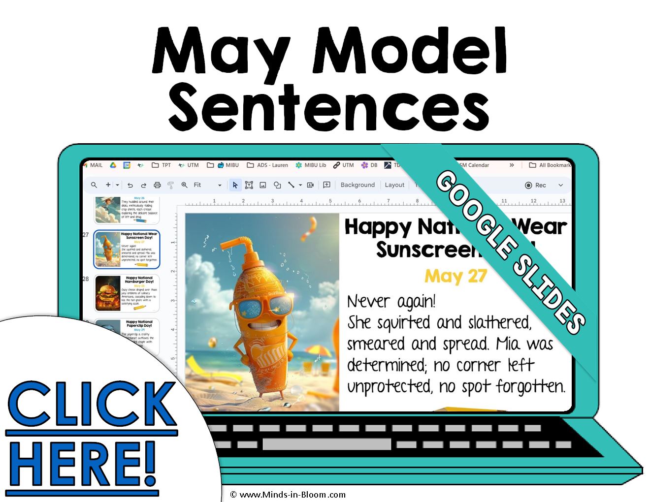 Mentor Sentences Practice | Spring Writing Presentation - Digital
