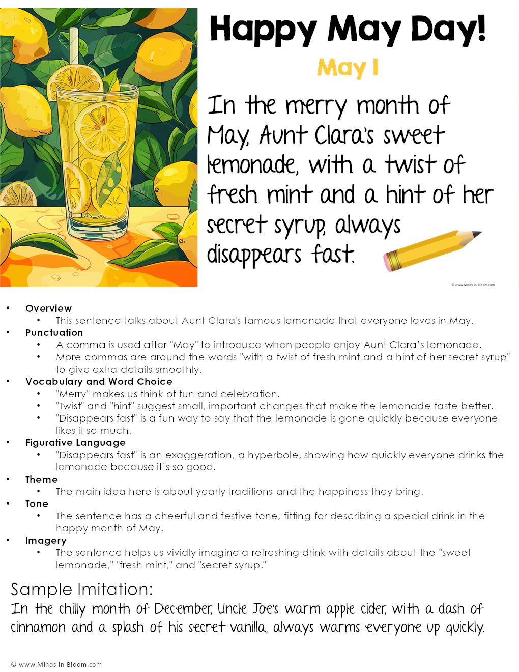Spring Figurative Language Activity | Printable Worksheet for Grades 3-5