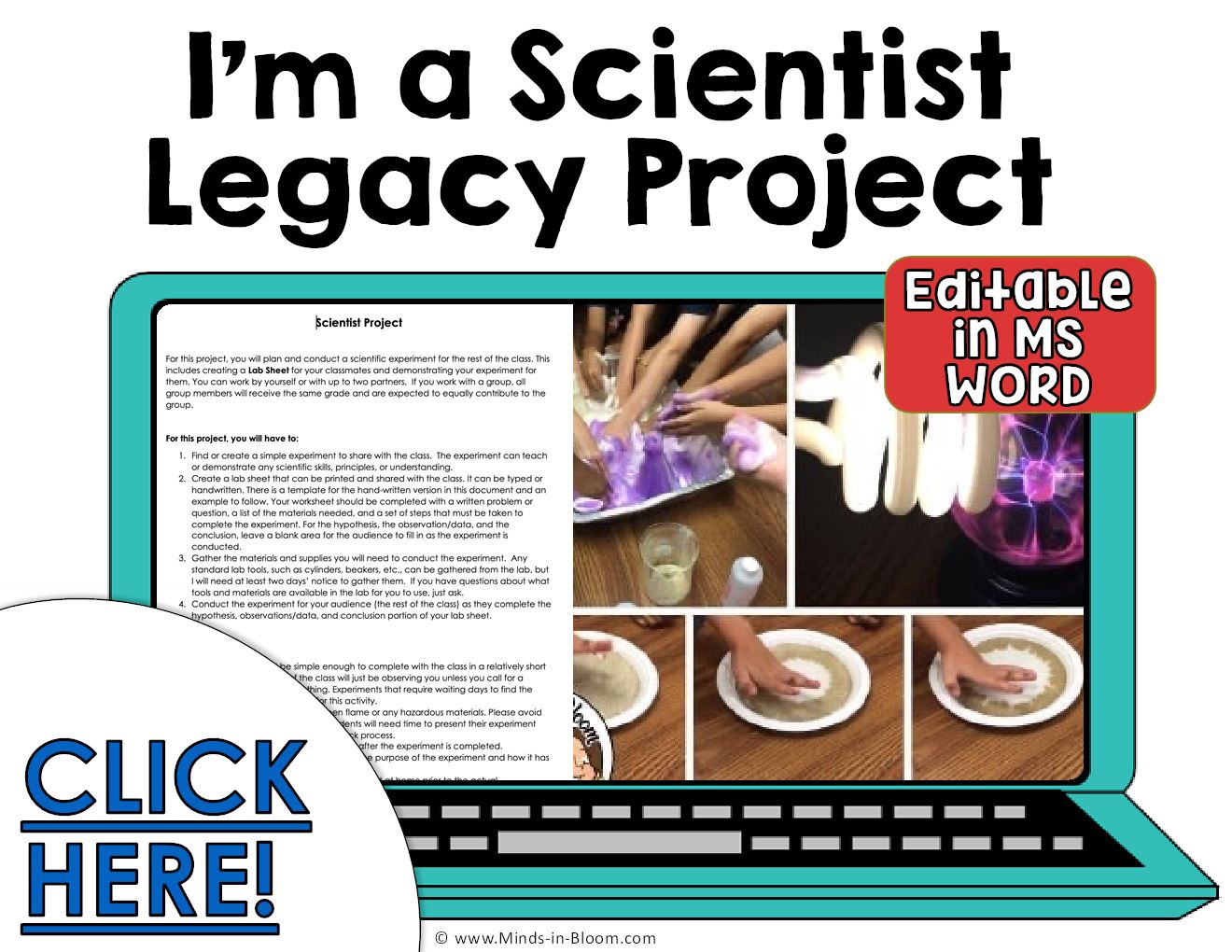 Science Lab Sheet Project for Grades 3-5 | Spring Calendar-Fun Printable
