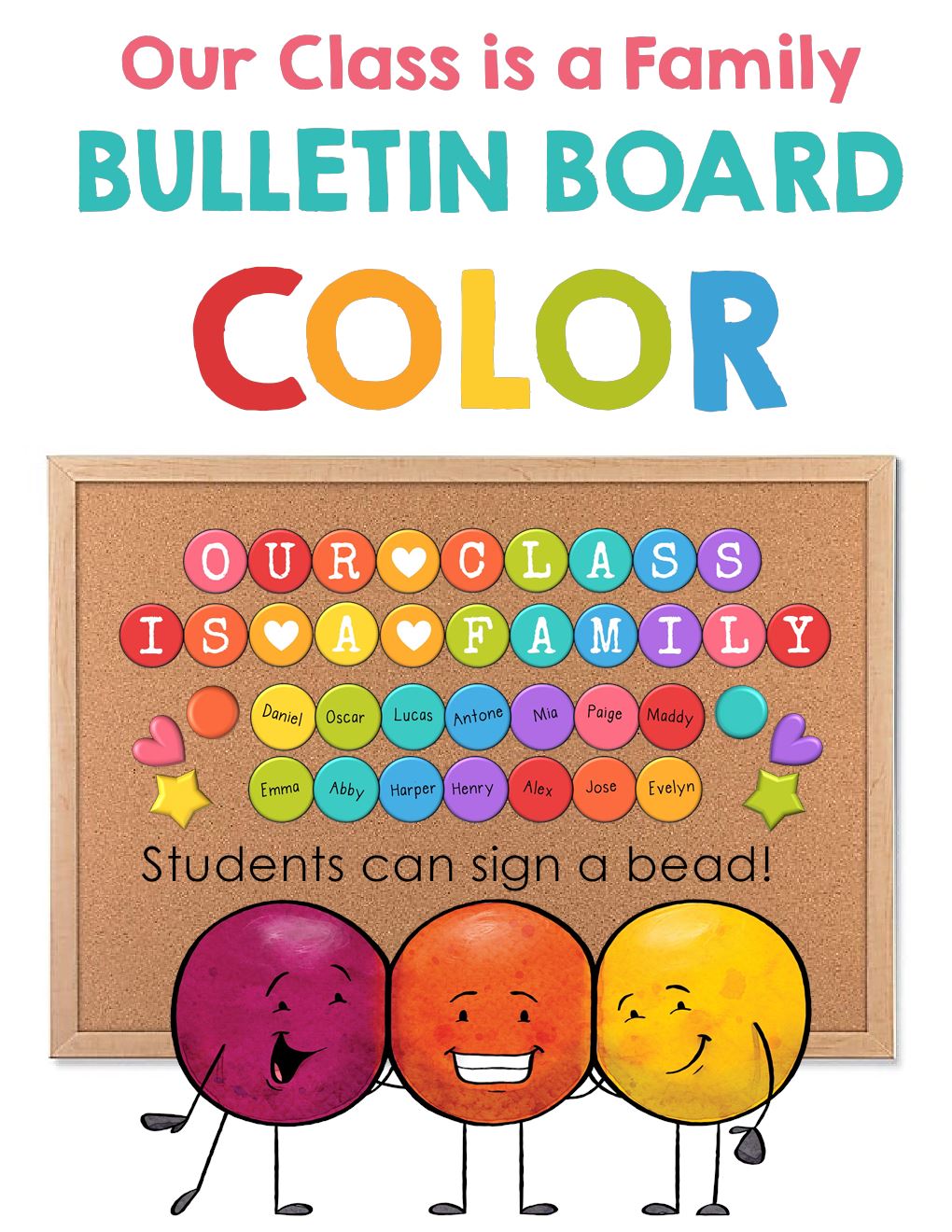 Our Class is a Family - BTS Activity - Bulletin Board - Color Version ...