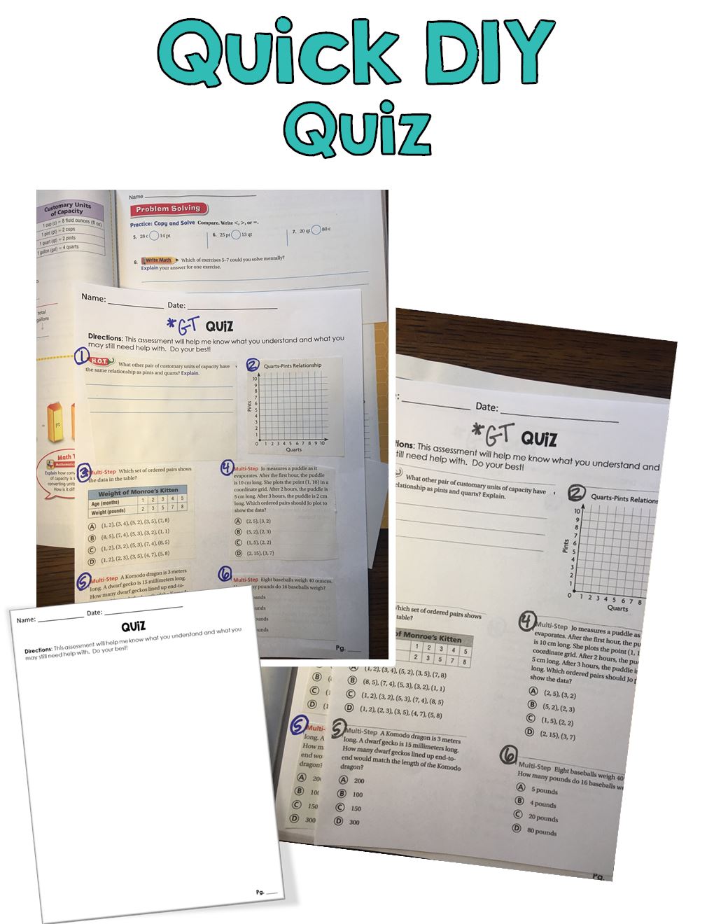 DIY Quiz - Making Using Your Old Workbooks - Minds in Bloom Unlimited
