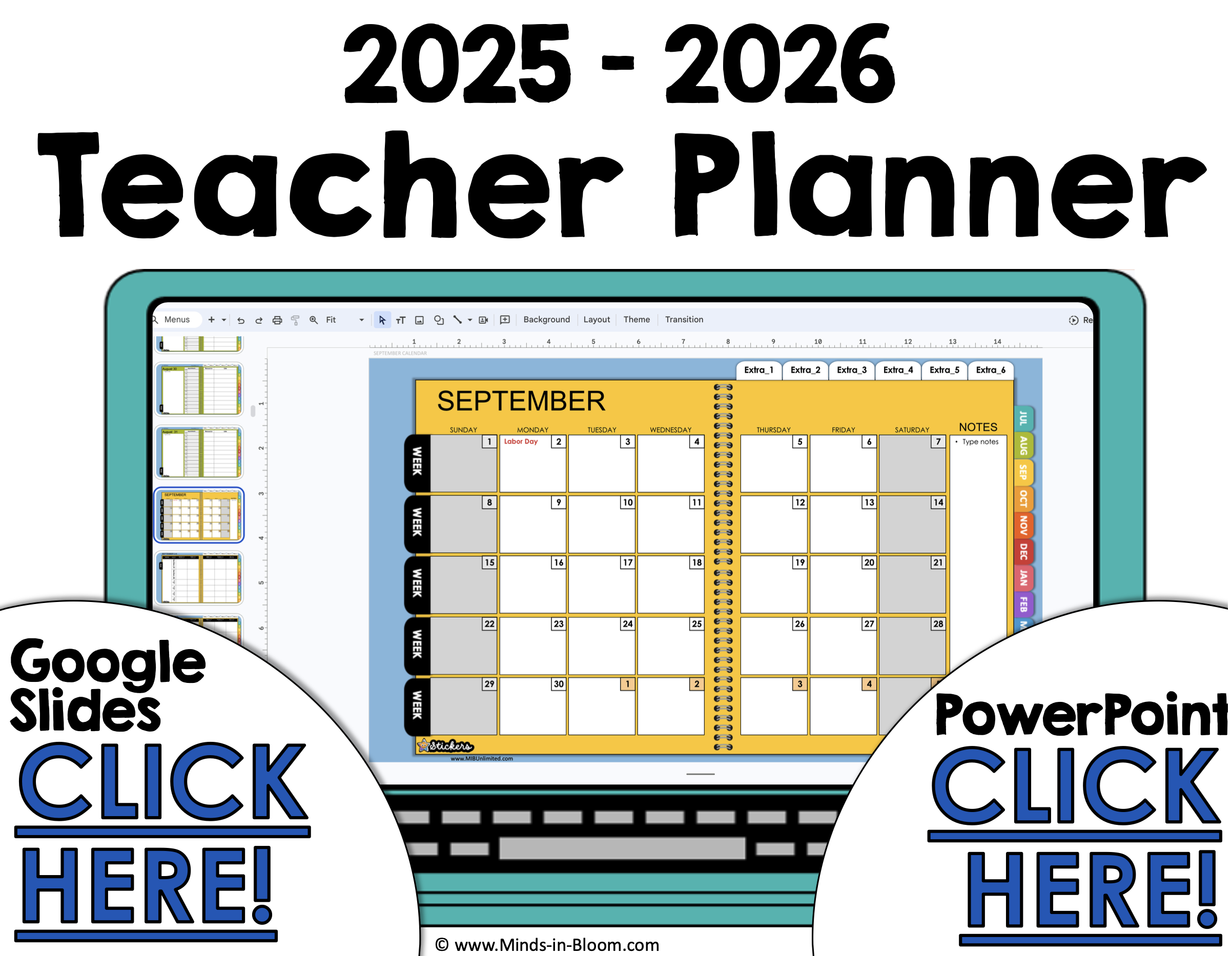 Lesson Planner - Digital Teacher Plan Book for 2025 - 2026 - PowerPoint ...