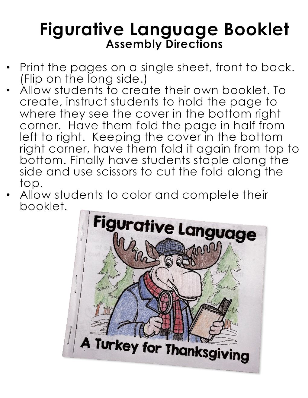 Thanksgiving Figurative Language Activity - Minds in Bloom Unlimited