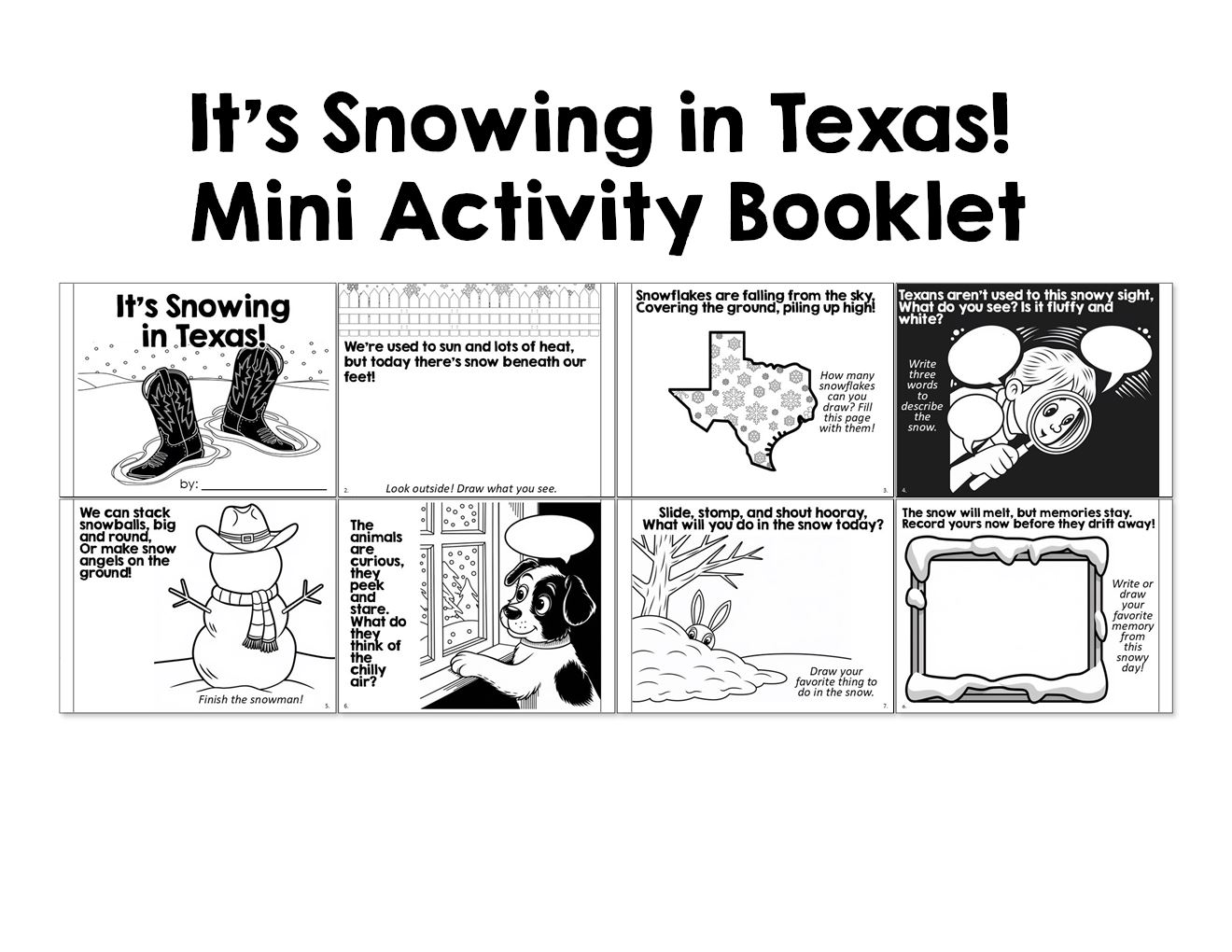 It's Snowing in Texas mini Booklet - Minds in Bloom Unlimited