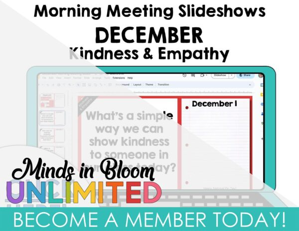 Morning Meeting Questions - DECEMBER - Kindness & Empathy - Minds in ...