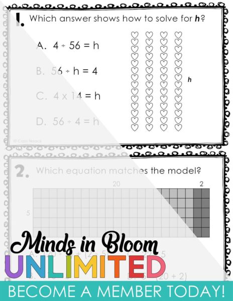 Representing Division - Task Cards - Minds in Bloom Unlimited