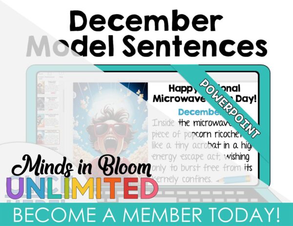 PowerPoint Slideshow - December Mentor Model Sentences for writing ...
