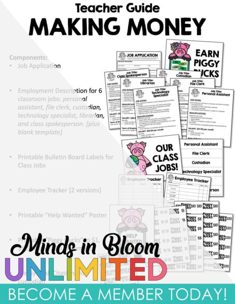 Financial Literacy Unit - Editable Materials - Minds in Bloom Unlimited