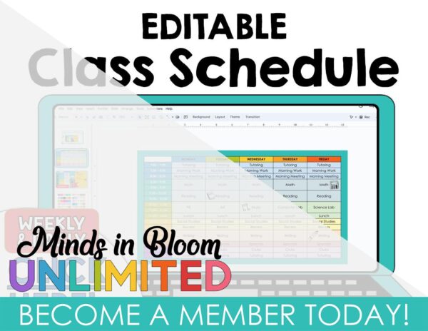 Editable Class Schedules - Daily and Weekly - Google Slides - Minds in ...