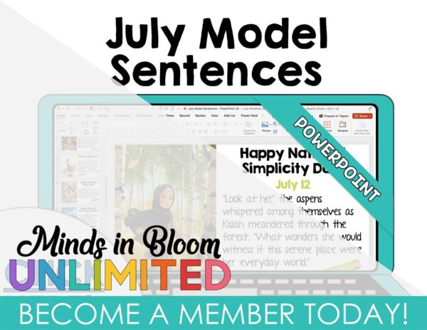 PowerPoint Slideshow - July Mentor Model Sentences for writing lessons ...