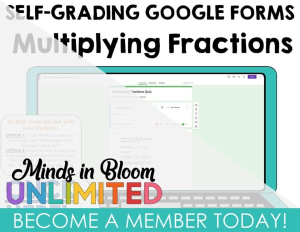 Multiplying Fractions - Google Forms - Self-Grading Quiz - Minds in ...