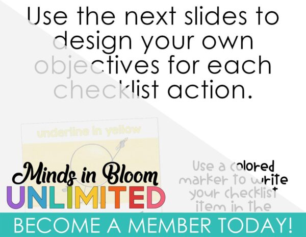 Writing Checklist Posters - Add Your Own Objectives - Minds in Bloom ...