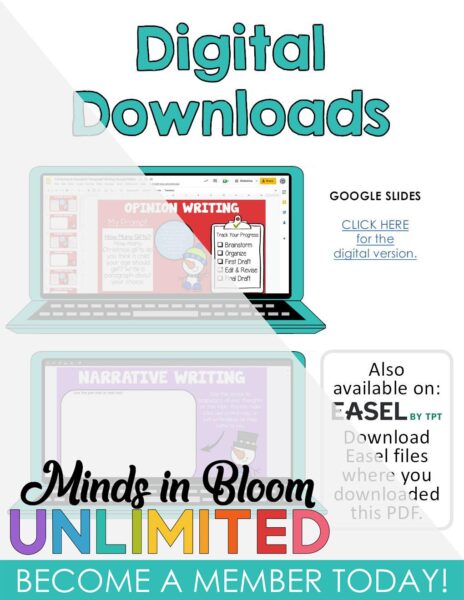 Holiday Paragraph Writing Google Apps for Grade 3-5 | Digital Writing ...