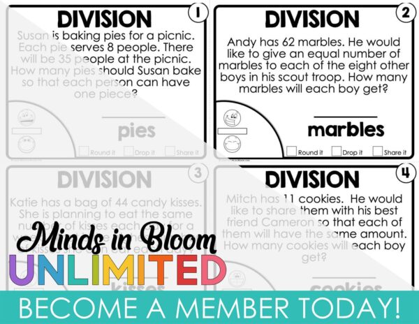 Division Remainders Practice Task Cards for Grades 3-5 | Printable Resource