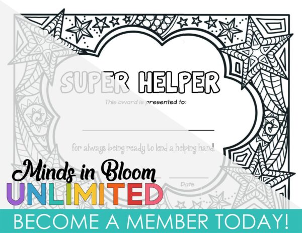 Coloring End of the Year Awards - Minds in Bloom Unlimited