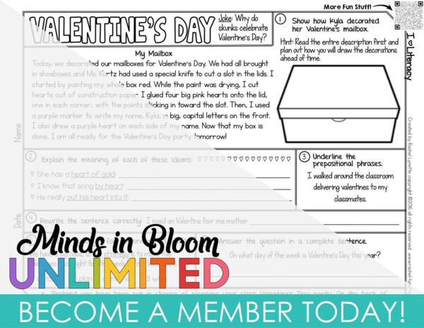 I Love Literacy - VALENTINE'S DAY - ELA & Reading Practice Activity ...