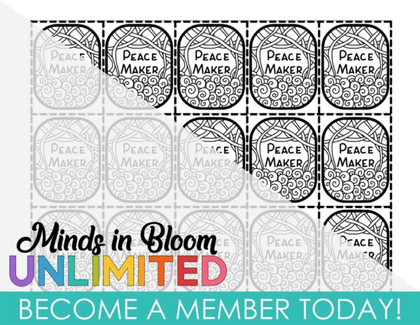 Coloring Reward Tags - Peace Maker - Minds in Bloom Unlimited