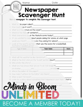Nature Scavenger Hunt - Minds in Bloom Unlimited