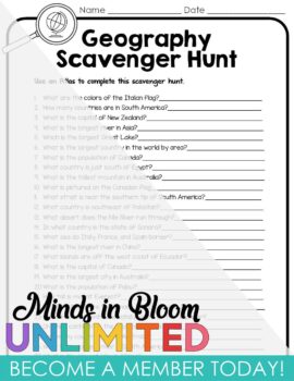 Nature Scavenger Hunt - Minds in Bloom Unlimited