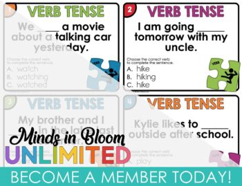 Verb Tense - Anchor Chart - Minds in Bloom Unlimited